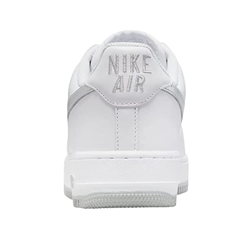 Nike Men's Air Force 1 Low Shoes, White Metallic Silver, 9