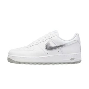 nike men's air force 1 low shoes, white metallic silver, 9.5