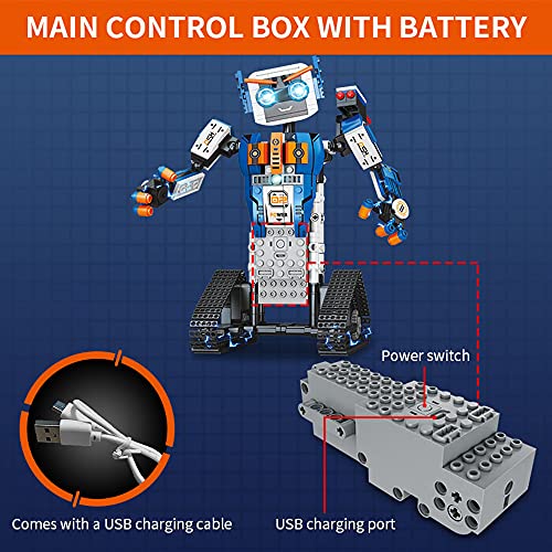 Ulanlan Remote Control Robot Building Kit for Kids 10-14, RC Robot Science Kits STEM Project Building Blocks Robot 447 Pieces