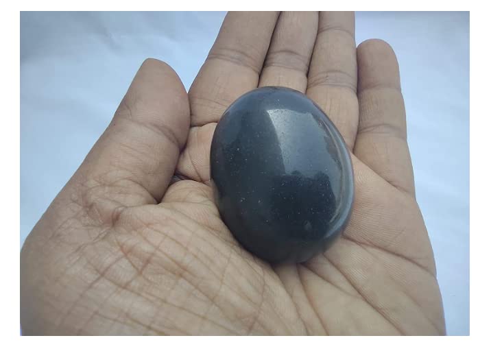 SynSpiritStore Original Shaligram/Shalagram Shila Stone (Approx. 2 Inch) for Lord Vishnu Pooja and Tulsi Pooja, Nepal Gandaki River Stone