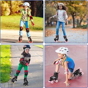 MammyGol Roller Skates for Boys Girls, 4 Sizes Adjustable Quad Skates for Kids with All Light up Wheels, Full Protection for Toddler's Indoor and Outdoor Play Black Size 1 2 3