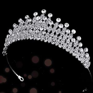 ARALUKY Silver Wedding Tiara for Women Crystal Tiaras and Crowns for Women Baroque Crown Wedding Tiaras for Bride, Royal Queen Crown Elegant Princess Crown Rhinestone Hair Accessories for Birthday Prom Pageant Party