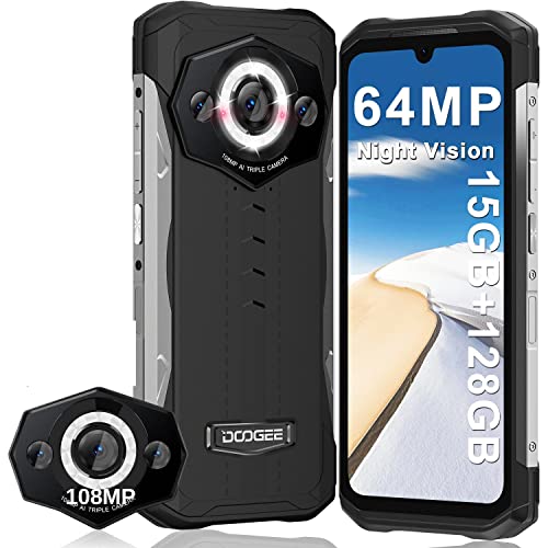 DOOGEE S99 (2023) Rugged Smartphone, 15GB+128GB Rugged Phone Unlocked, 108MP Triple Camera, 64MP Night Vision, 6.3" FHD+ IP68 Waterproof Phones, Dual 4G Rugged Cell Phone, 6000mAh Battery, NFC, OTG