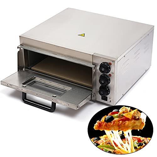 Single Deck Pizza Oven, Electric Pizza Maker, Stainless Steel Baking Oven With Dedicated Pizza Drawer, Cake Bread Making Machine Toaster For Commercial Home Baking, 110V 2000W