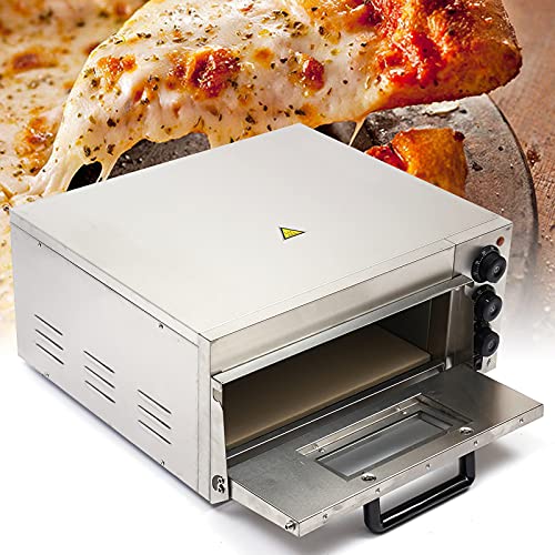 Single Deck Pizza Oven, Electric Pizza Maker, Stainless Steel Baking Oven With Dedicated Pizza Drawer, Cake Bread Making Machine Toaster For Commercial Home Baking, 110V 2000W