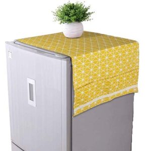 zollyss refrigerator cover sea cotton cloth anti-dust cover fridge towel dust cover freezer refrigerator desktop sundries washing machine organize storage bags (yellow)