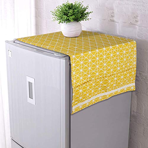 Zollyss Refrigerator Cover Sea Cotton Cloth Anti-dust Cover Fridge Towel dust Cover Freezer Refrigerator Desktop Sundries Washing Machine Organize Storage Bags (Yellow)