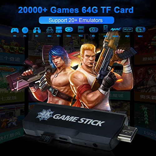 GD10 Retro Game Stick 64G Built in 20,000+ Games, Dual 2.4G Wireless Controllers, Video Game Consoles for 4K 60fps HD Output with 20+ Emulators