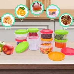 ENHYIVE 15 Pack Small Plastic Containers with Lids,Twist Top Deli Containers,8 Oz Food Storage Containers,Reuseable Freezer Containers for Food with Screw On Lids,Stackable,Leakproof,Dishwasher Safe