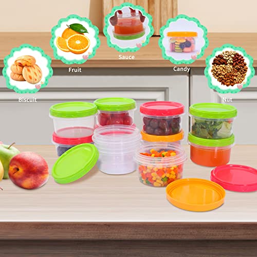 ENHYIVE 15 Pack Small Plastic Containers with Lids,Twist Top Deli Containers,8 Oz Food Storage Containers,Reuseable Freezer Containers for Food with Screw On Lids,Stackable,Leakproof,Dishwasher Safe