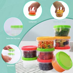 ENHYIVE 15 Pack Small Plastic Containers with Lids,Twist Top Deli Containers,8 Oz Food Storage Containers,Reuseable Freezer Containers for Food with Screw On Lids,Stackable,Leakproof,Dishwasher Safe