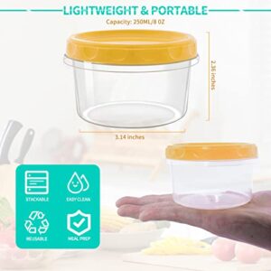 ENHYIVE 15 Pack Small Plastic Containers with Lids,Twist Top Deli Containers,8 Oz Food Storage Containers,Reuseable Freezer Containers for Food with Screw On Lids,Stackable,Leakproof,Dishwasher Safe