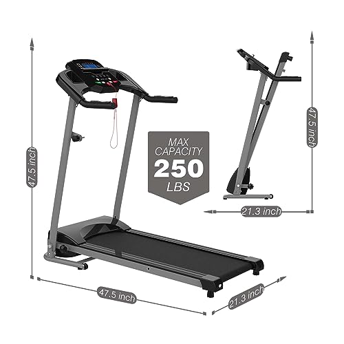 GINPORD Folding Treadmill - Home Fitness Running Machine - Foldable Treadmill for Home - Treadmills for Home Folding