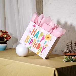 13" Large Gift Bag with Tissue Paper for happy Birthday gift bags for Girls