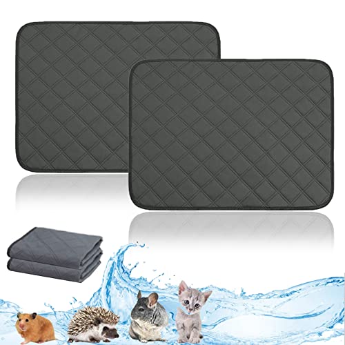 HERCOCCI Guinea Pig Fleece Cage Liners, Super Absorbent – Reusable & Washable Guinea Pig Pee Pads Bedding for Rabbit Chinchilla Hedgehog Gerbil Hamster (2 Pack - 19.6’’ x 13.7’’)