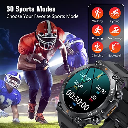 Smart Watches for Men,1.39” Military Grade Waterproof Fitness watches with Bluetooth(Answer/Make Call) ,Smartwatch for Android and iPhone Compatible, with Heart Rate, blood pressure, body temperature