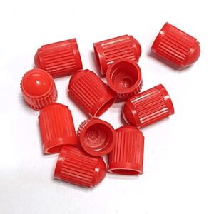 30PCS Tire Valve Caps, Plastic Dust Proof Air Caps Cover for Car Tyre, Airtight Seal Stem Covers with O Rubber Ring, Auto Accessories Universal for Trucks, Motorcycles, Bicycles, SUV (Red)