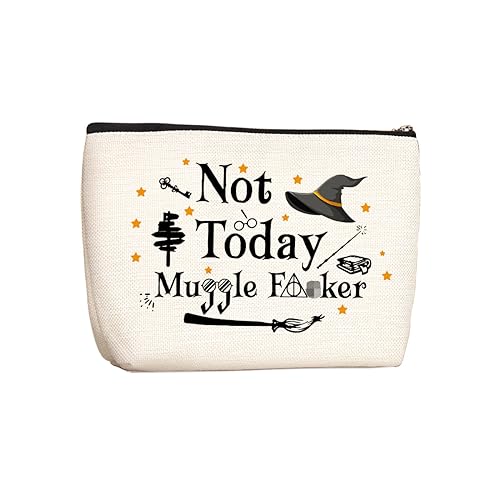 Wenboco Funny Librarian Gifts Not Today Makeup Bag for Women Her Best Friend Book Lover Gifts for Women Birthday Gifts for Her Girl Sister Friendship Gifts for Women Bestie Wizard Staff