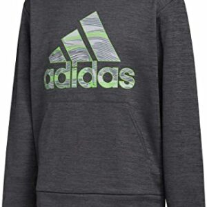 adidas Youth Tech Fleece Pullover Hoodie (as1, alpha, l, regular, Dark Grey/Neon Green)