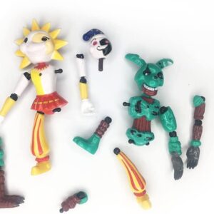 3-Piece FNAF Game-Inspired Action Figures Set - Bonnie Bear, Security Breach, Sundrop Doll - Movable Joints PVC Model Toys & Gifts