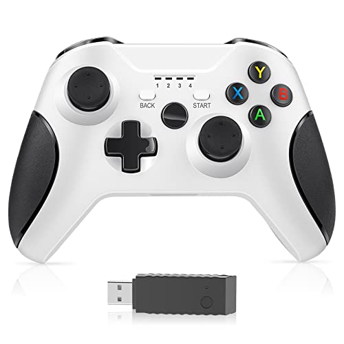 ASUNCELL Wireless Controller for Xbox One Xbox Series X|S gamepad Wireless video Wireless Controller with Dual Vibration game controller Wireless Xbox USB Gamepad Joypad Controller with Windows7/8/10/11，White