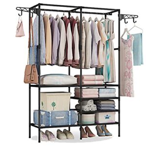 imountek garment racks,clothes rack garment shelf clothing shelf metal garment rack shoe clothing organizer shelves freestanding clothes wardrobe clothing racks for hanging clothes 6 tier for bedroom