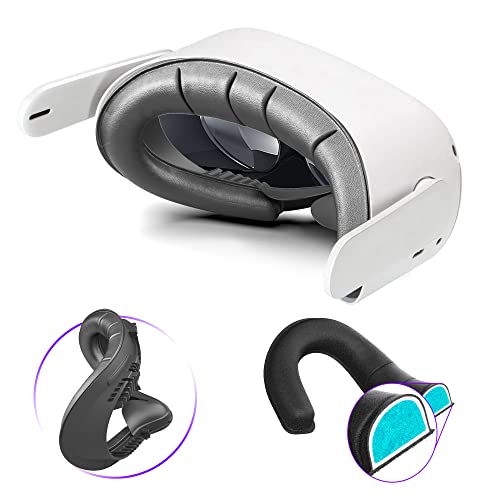 Alpatronix Cooling Facial Interface Compatible with Meta Oculus Quest 2 with 2 Liquid Gel Cooling Soft Face Cover No Fan/No Dry Eye, Lightweight Quest 2 Accessories- VX100