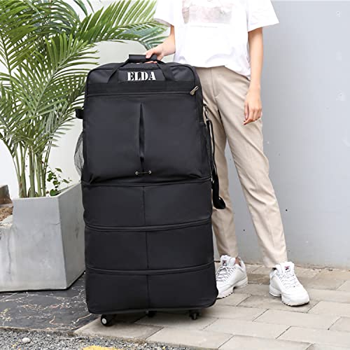 ELDA Expandable Foldable Luggage Suitcase Rolling Duffel Bag Travel Bag for Men Women Lightweight Suitcase Large Capacity Luggage with Universal Spinner Wheels