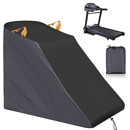 Autolion Treadmill Cover Non-Folding Treadmill Cover Dustproof and Waterproof Cover Oxford Cloth Waterproof Sunscreen Cover(Black&Grey)