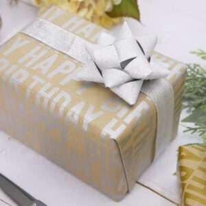 Blavermant Birthday Kraft Wrapping Paper Roll - Birthday Theme Design Great for Birthday, Party, Baby Shower Wrap - 17" X 32.8ft