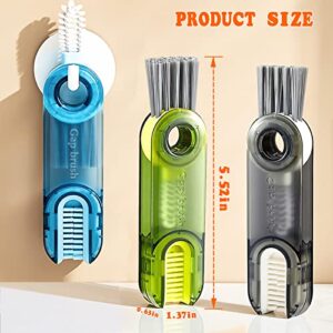 6 Pack 3 in 1 Multifunctional Gap Cleaning Brush Tiny Bottle Cup Lid Detail Brush Mini Crevice Cleaning Brush Multipurpose Straw Cleaner Brush for Home Kitchen Cleaning (3 Colors)