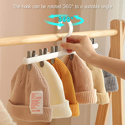 OEACC 2 Pack Windproof Sock Clips Hanger, PP Plastic Anti-Tangle Clothes Drying Rack with 360° Swivel Hook and Strong Clips for Drying and Organize Underwear, Socks, Hats, Scarves, Pants