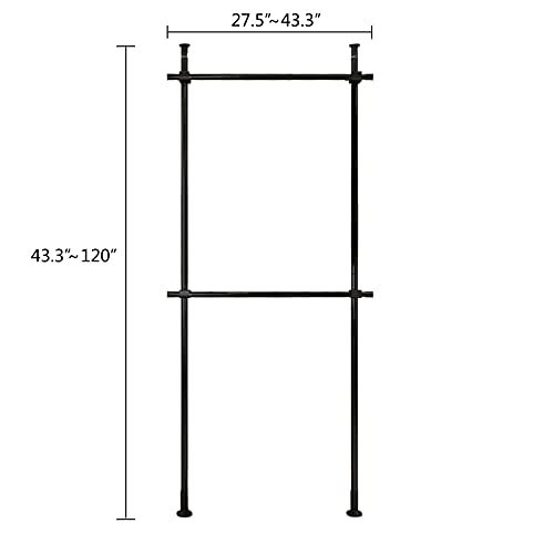 AngelcityCC Adjustable Clothing Rack Double Rod Clothing Rack 2 Tier Hanger for Hanging Clothes Freestanding Garment Rack Closet Rack