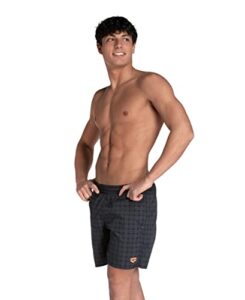 arena men's standard 50th anniversary beach boxer, black multi-black-white, large