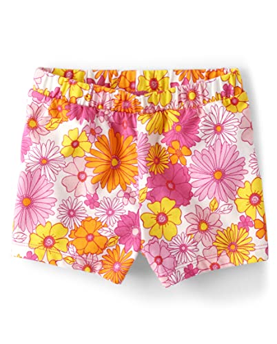 The Children's Place Baby Toddler Girls Pull On Everyday Shorts, Pink Floral, 5T