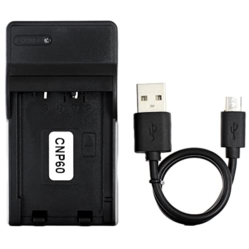 NP-60 USB Charger for Casio Exilim EX-S12, EX-Z25, EX-Z29, Zoom EX-Z20, Zoom EX-Z19, Zoom EX-Z21, Zoom EX-Z22, Zoom EX-Z80, Zoom EX-Z85, Zoom EX-Z9, Zoom EX-Z90 Camera and More