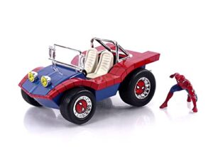 marvel spider-man 1:24 buggy die-cast car & 2.75" figure, toys for kids and adults