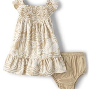 The Children's Place Baby Girls' and Newborn Dresses, Cream Palm Print, 6-9 Months