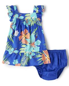 the children's place baby girls' and newborn dresses, tropical floral, 0-3 months