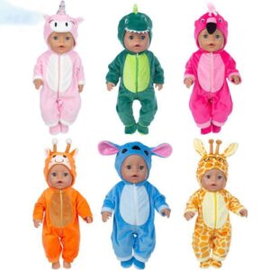 Suit+Shoes Dolls Outfit For 18 inch 43cm Baby Doll Cute Jumpers Rompers Doll Clothes (giraffe)