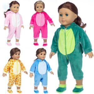 Suit+Shoes Dolls Outfit For 18 inch 43cm Baby Doll Cute Jumpers Rompers Doll Clothes (giraffe)