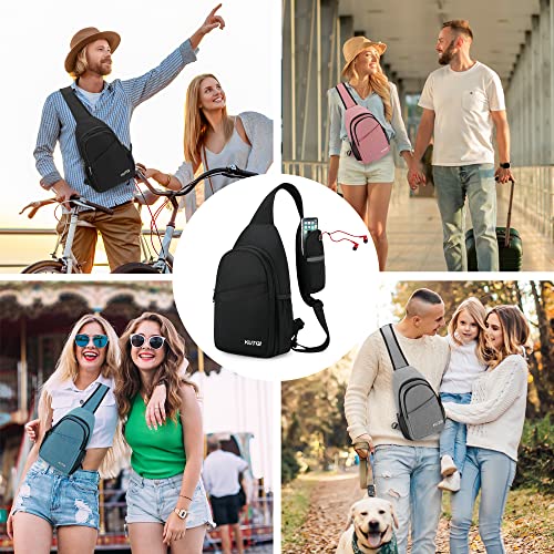 KUTQI Sling Backpack Crossbody Sling Bag for Women Men Travel Bag for Hiking Walking