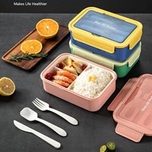 Gere Bento Box,1400 ML, Lunch Box With Spoon & Fork, Comes with Insulated Lunch Bags - Durable Perfect Size for On-the-Go Meal, Microwave Dishwasher Safe (Blue)