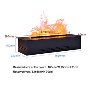 KIZQYN Electric Fireplace Electric Fireplace Stove with Remote Control Home Decorative Fireplace，Metal Panel，Power-Off Protection and Adjustable Fire Flame Effect Fireplace (Size : L 66.9")