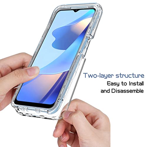 Zoeirc Case for Oppo A16/OPPO A16S/OPPO A54S CPH2273 Case with Tempered Glass Screen Protector, Soft 360 Full Body Shockproof Hybrid Bumper Crystal Clear Case Cover for Oppo A16 4G (Clear)