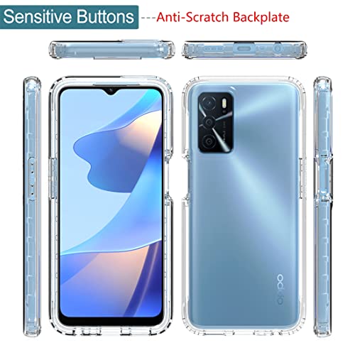 Zoeirc Case for Oppo A16/OPPO A16S/OPPO A54S CPH2273 Case with Tempered Glass Screen Protector, Soft 360 Full Body Shockproof Hybrid Bumper Crystal Clear Case Cover for Oppo A16 4G (Clear)