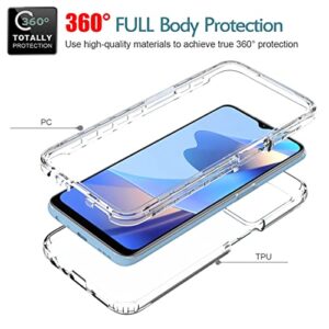 Zoeirc Case for Oppo A16/OPPO A16S/OPPO A54S CPH2273 Case with Tempered Glass Screen Protector, Soft 360 Full Body Shockproof Hybrid Bumper Crystal Clear Case Cover for Oppo A16 4G (Clear)