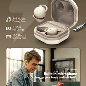 SZHTFX Sleep Earbuds Small Bluetooth Earbuds Mini Wireless Discreet Earbud for Music, Home, Work (Nude)