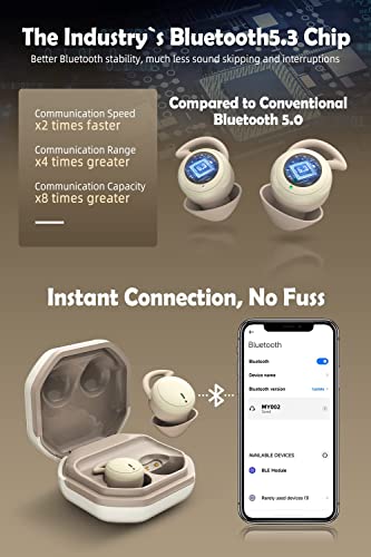 SZHTFX Sleep Earbuds Small Bluetooth Earbuds Mini Wireless Discreet Earbud for Music, Home, Work (Nude)