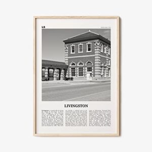 livingston print black and white, livingston wall art, livingston poster, livingston photo, livingston décor, livingston map, montana, usa